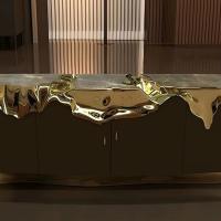 China Italian Luxury Solid Wood Dining Cabinet Modern Entryway Furniture Multifunction Eco Friendly Storage for sale
