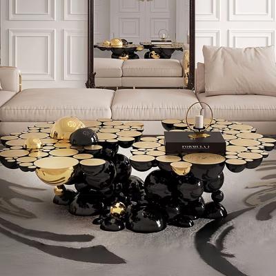 China Stainless Steel Irregular Bubble Tea Table Luxury Living Room Furniture Decorative Coffee Table Italian Design for sale