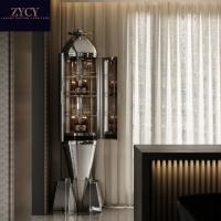 China Rocket Shaped Stainless Steel Glass Wine Cabinet Luxury Living Room Furniture Designer Style Modern Home for sale