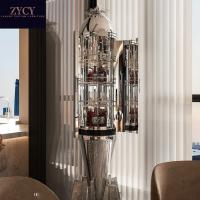 China Rocket Shaped Stainless Steel Glass Wine Cabinet Luxury Living Room Furniture Designer Style Modern Home for sale