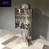 China Rocket Shaped Stainless Steel Glass Wine Cabinet Luxury Living Room Furniture Designer Style Modern Home for sale
