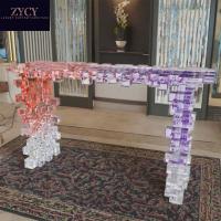 China Gradient Acrylic Square Corner Table Modern Entryway Furniture Customized Designer Creative for sale
