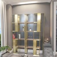 China Stainless Steel Five Layer Display Shelf Modern Office Furniture Storage Organization Rack for Home Workspace for sale
