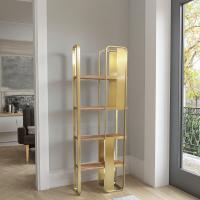 China Stainless Steel Five Layer Display Shelf Modern Office Furniture Storage Organization Rack for Home Workspace for sale