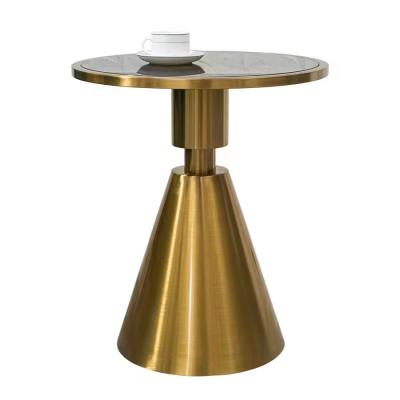 China Marble Modern Coffee Table Luxury Living Room Furniture Stainless Steel Side Table Exquisite Small Design for sale