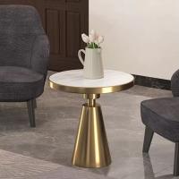 China Marble Modern Coffee Table Luxury Living Room Furniture Stainless Steel Side Table Exquisite Small Design for sale