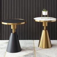 China Marble Modern Coffee Table Luxury Living Room Furniture Stainless Steel Side Table Exquisite Small Design for sale