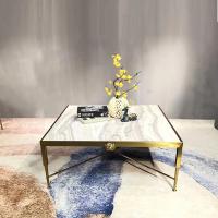 China Modern Stainless Steel Marble Square Coffee Table Luxury Living Room Furniture High End Design for sale
