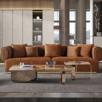 China Modular Villa Fabric Sofa Luxury Living Room Furniture Creative Designer Multi Person Long Style for sale