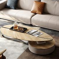 China Stainless Steel Leaf Artistic Coffee Table Set Luxury Living Room Furniture Drawers Decorative Piece for sale