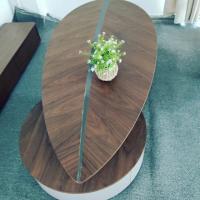 China Stainless Steel Leaf Artistic Coffee Table Set Luxury Living Room Furniture Drawers Decorative Piece for sale