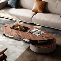 China Stainless Steel Leaf Artistic Coffee Table Set Luxury Living Room Furniture Drawers Decorative Piece for sale