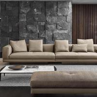 China Large Modular Corner Wooden Sofa Luxury Living Room Furniture Solid Color Patchwork Design for sale