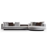 China Large Modular Corner Wooden Sofa Luxury Living Room Furniture Solid Color Patchwork Design for sale