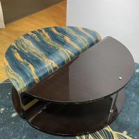 China Acrylic Round Coffee Table Set Luxury Living Room Furniture Modern Wood Design Creative Style for sale