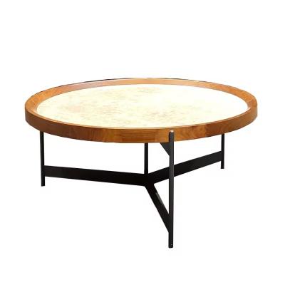 China Wooden Frame Marble Top Coffee Table Luxury Living Room Furniture Stainless Steel Legs Custom Design for sale