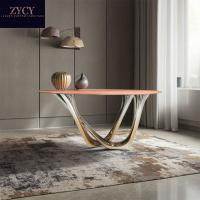 China Wall Mounted Console Table Modern Entryway Furniture Stainless Steel Leather Semi Circular for sale