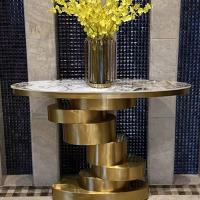 China Nordic Modern Entryway Furniture Steel Oval Coffee Side Table for Living Room Apartment for sale