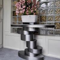 China Nordic Modern Entryway Furniture Steel Oval Coffee Side Table for Living Room Apartment for sale
