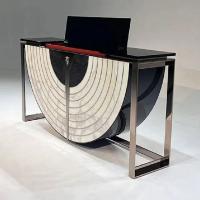 China Marble Stainless Steel Corner Table Modern Entryway Furniture Luxury Semi Circular for Villa Hotel for sale