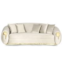 China Genuine Leather Multi Person Sofa Luxury Living Room Furniture Pure Copper Decoration Modern Design for sale