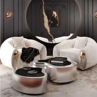 China Genuine Leather Multi Person Sofa Luxury Living Room Furniture Pure Copper Decoration Modern Design for sale