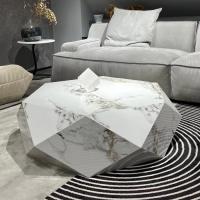 China Marble Patterned Granite Coffee Table Luxury Living Room Furniture Diamond Shape Multi Shape for sale
