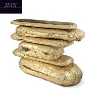 China Irregular Marble Console Table Modern Entryway Furniture Italian Light Luxury Brass Wall Corner for sale
