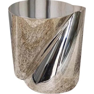 China Color Bright Stainless Steel Side Table Luxury Living Room Furniture Modern All In One Design for sale