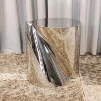 China Color Bright Stainless Steel Side Table Luxury Living Room Furniture Modern All In One Design for sale