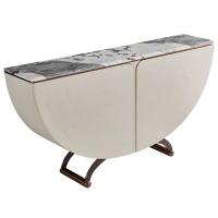 China Platinum Coloured Side Cabinet Modern Entryway Furniture Customized Stainless Steel Marble Surface for sale