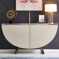 China Platinum Coloured Side Cabinet Modern Entryway Furniture Customized Stainless Steel Marble Surface for sale