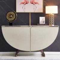 China Platinum Coloured Side Cabinet Modern Entryway Furniture Customized Stainless Steel Marble Surface for sale