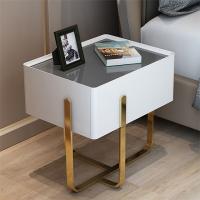 China Nordic Modern Metal Paint Nightstand Luxury Living Room Furniture Wood Rock Board Creative for sale
