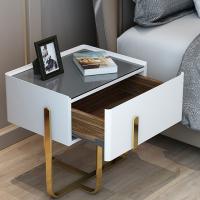 China Nordic Modern Metal Paint Nightstand Luxury Living Room Furniture Wood Rock Board Creative for sale