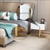 China Nordic Modern Metal Paint Nightstand Luxury Living Room Furniture Wood Rock Board Creative for sale