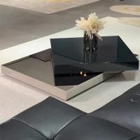 China Stainless Steel Coffee Table Luxury Living Room Furniture Upper Lower Splicing Colors Modern Design for sale