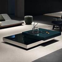 China Stainless Steel Coffee Table Luxury Living Room Furniture Upper Lower Splicing Colors Modern Design for sale