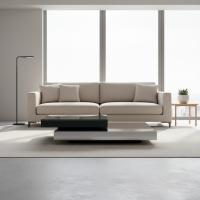 China Stainless Steel Coffee Table Luxury Living Room Furniture Upper Lower Splicing Colors Modern Design for sale