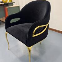 China Modern Pure Copper Dining Chair Luxury Lounge Furniture Velvet Backrest Casual Stool for Home for sale