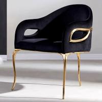 China Modern Pure Copper Dining Chair Luxury Lounge Furniture Velvet Backrest Casual Stool for Home for sale