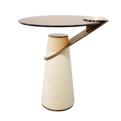 China Modern Simple Round Coffee Table Luxury Living Room Furniture Stainless Steel Glass Home Decor for sale