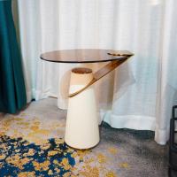 China Modern Simple Round Coffee Table Luxury Living Room Furniture Stainless Steel Glass Home Decor for sale
