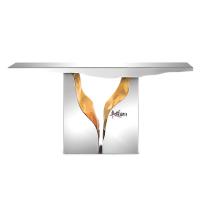 China Designer Console Table Modern Entryway Furniture Light Luxury Stainless Steel Wall Mounted Style for sale