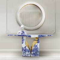 China Designer Console Table Modern Entryway Furniture Light Luxury Stainless Steel Wall Mounted Style for sale