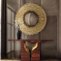 China Designer Console Table Modern Entryway Furniture Light Luxury Stainless Steel Wall Mounted Style for sale