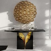 China Designer Console Table Modern Entryway Furniture Light Luxury Stainless Steel Wall Mounted Style for sale