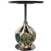 China Creative Metal Circular Coffee Table Luxury Living Room Furniture Stainless Steel Household for sale