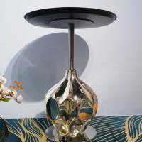 China Creative Metal Circular Coffee Table Luxury Living Room Furniture Stainless Steel Household for sale