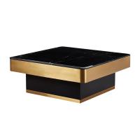 China Square Natural Marble Coffee Table Luxury Living Room Furniture Stainless Steel Villa Design for sale